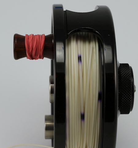 Fly Reel Handle modified with a rubber bandfor better grip